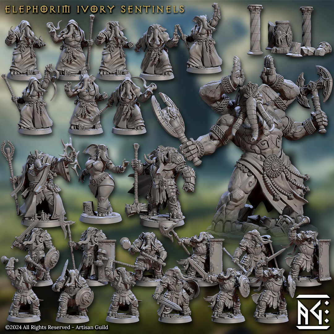 Elephorim Ivory Sentinels – Gas Mask Miniatures